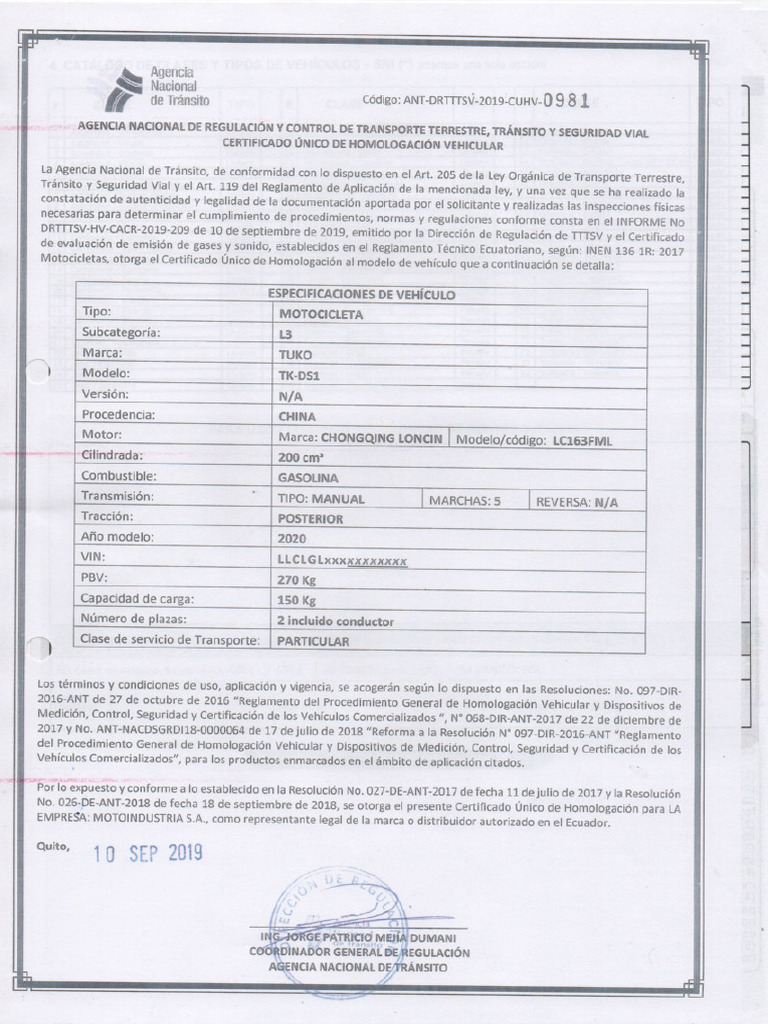 Certificado TK ds1 | PDF