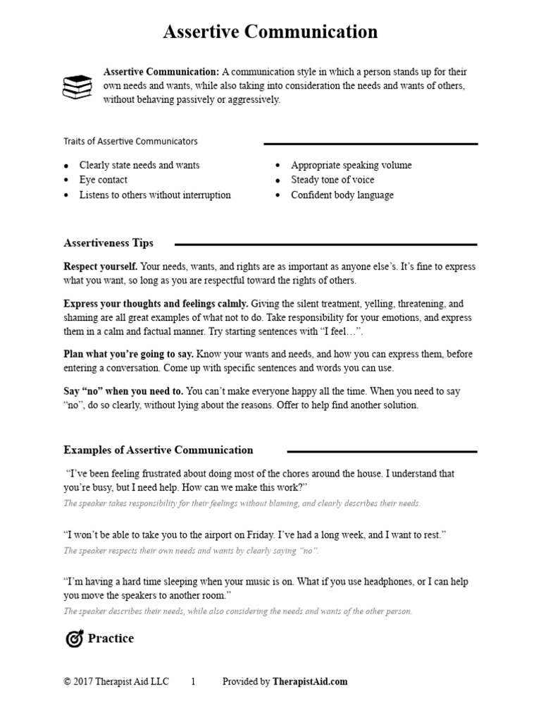 Assertive Communication | PDF | Psychology | Communication