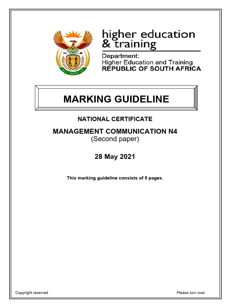 N4 Management Communication Paper 2 June 2021 Memorandum | PDF ...