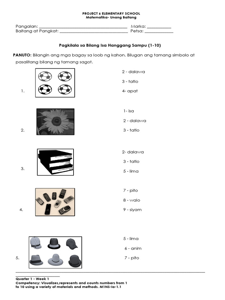 MATH-I - Q1 - Worksheets Week 1 (1&2) | PDF