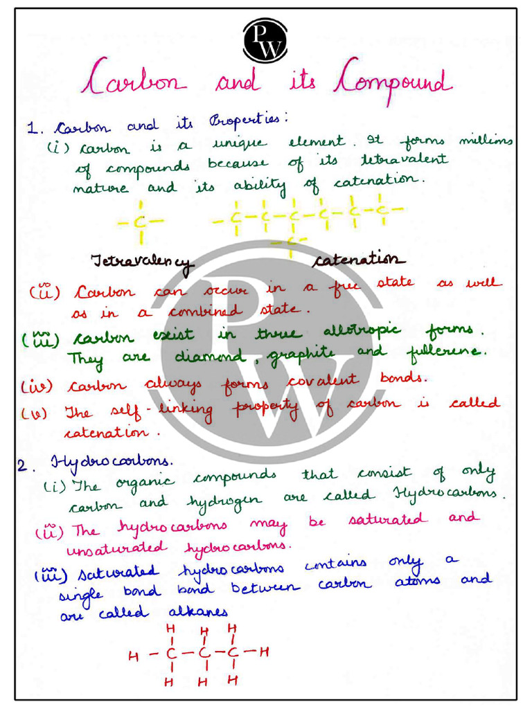 Carbon and Its Compound - Watermarked | PDF