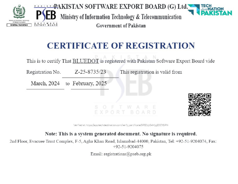 PSEB Company Certificate | PDF