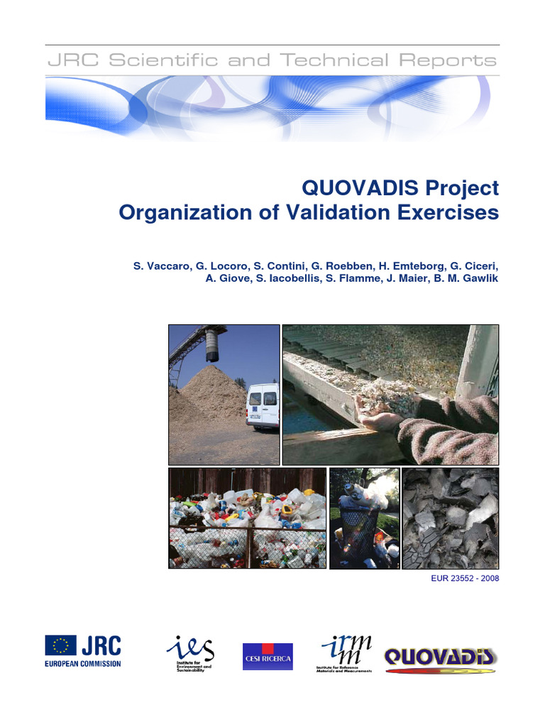 QUOVADIS Project Organization of Validation Exercises | PDF | Waste ...