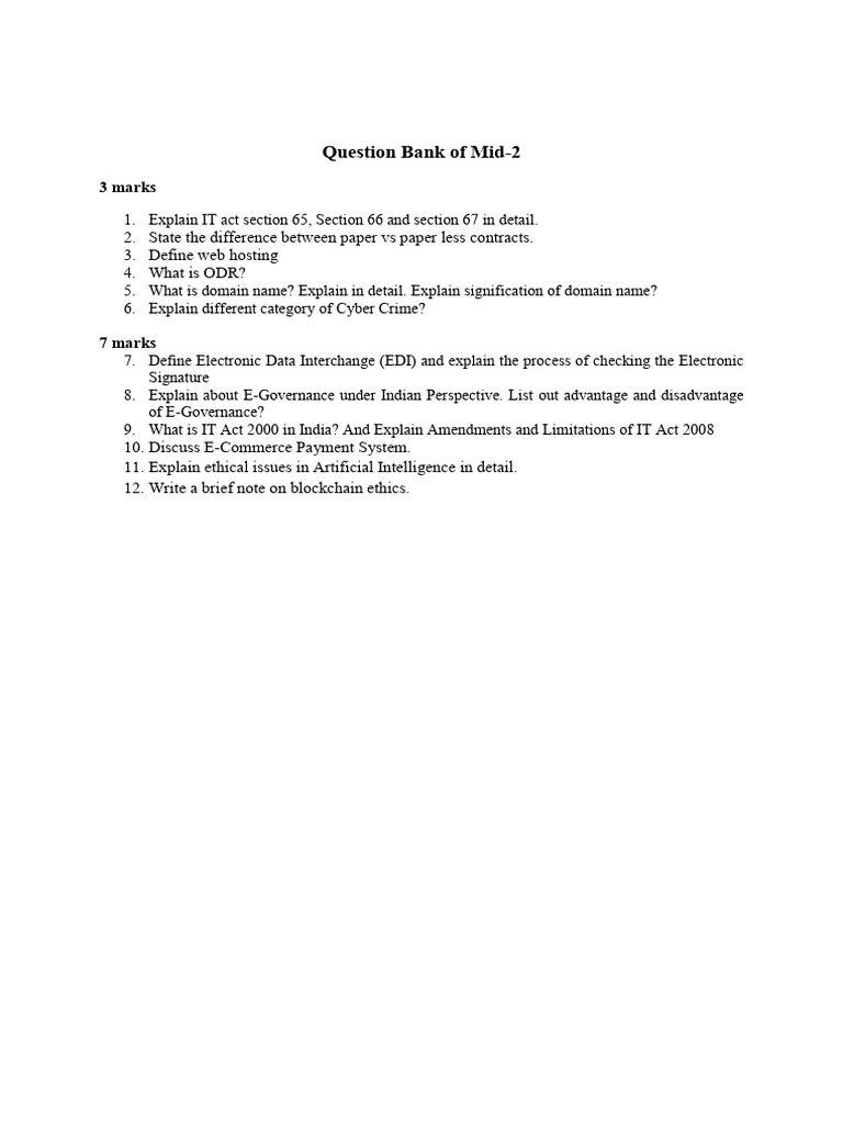 CLE Question Bank | PDF