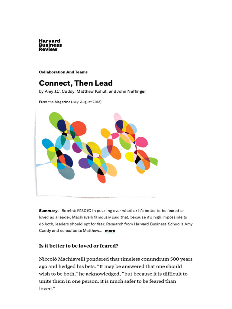Connect, Then Lead | PDF | Nonverbal Communication | Stress (Biology)