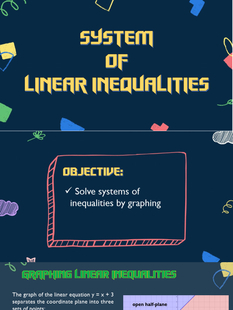 System of Linear Inequalities | PDF | Inequality (Mathematics) | Equations