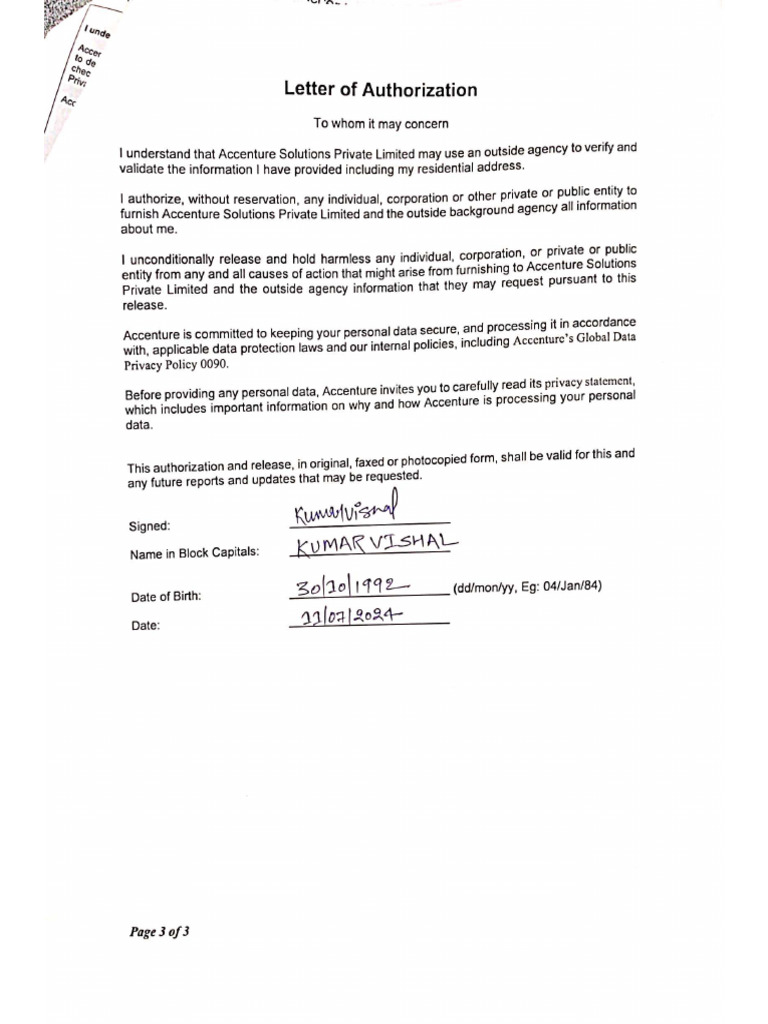 Background Verification Form | PDF