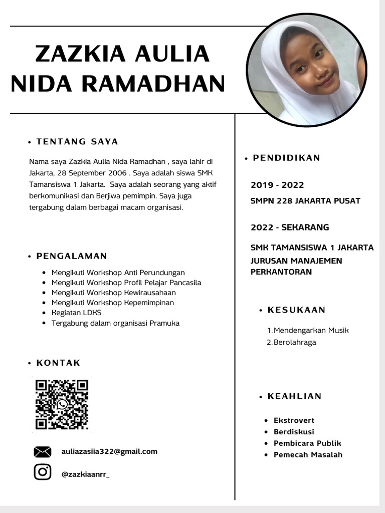 Tugas 2 Individu CV Zazkia Aulia | PDF | Karier & Perkembangan