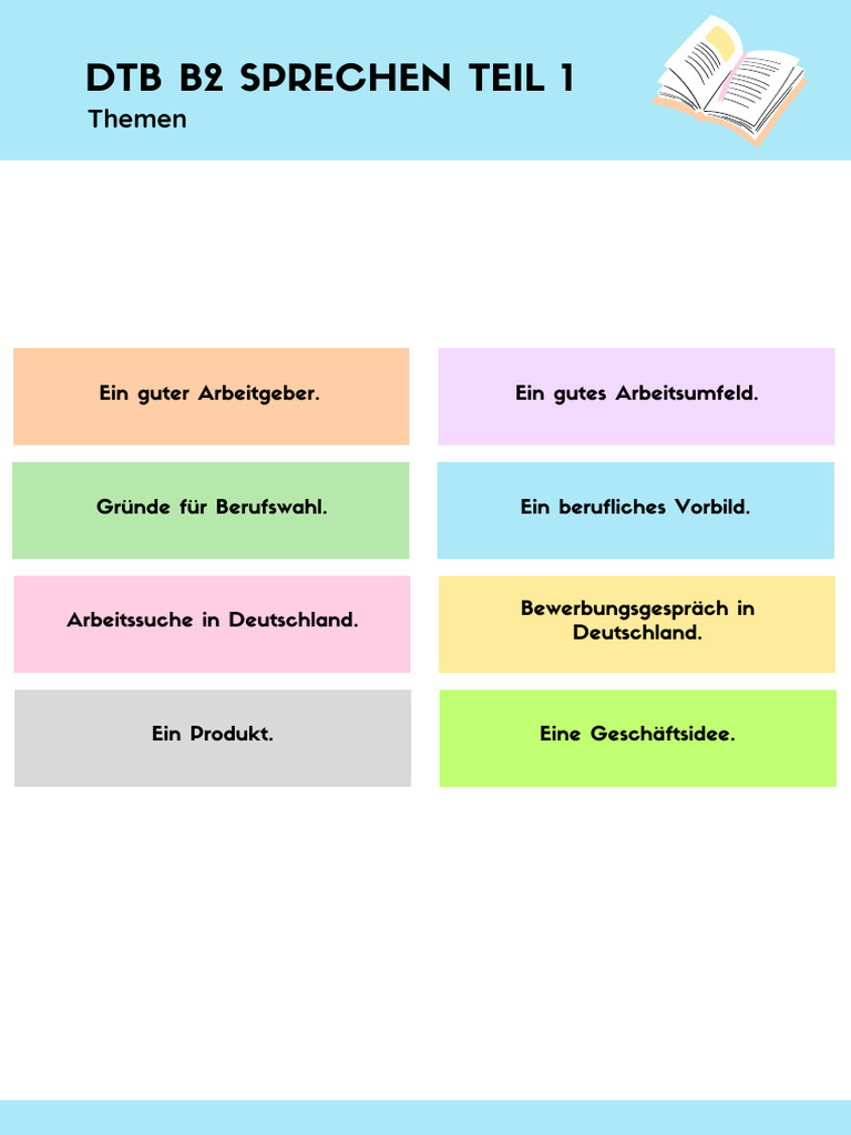 DTB B2 Sprechen Teil 1 | PDF