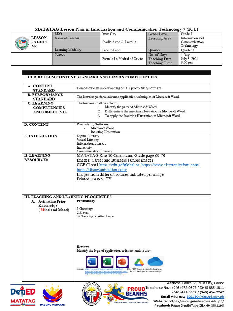 LE G7 ICT July 3 2024 | PDF | Information And Communications Technology | Learning