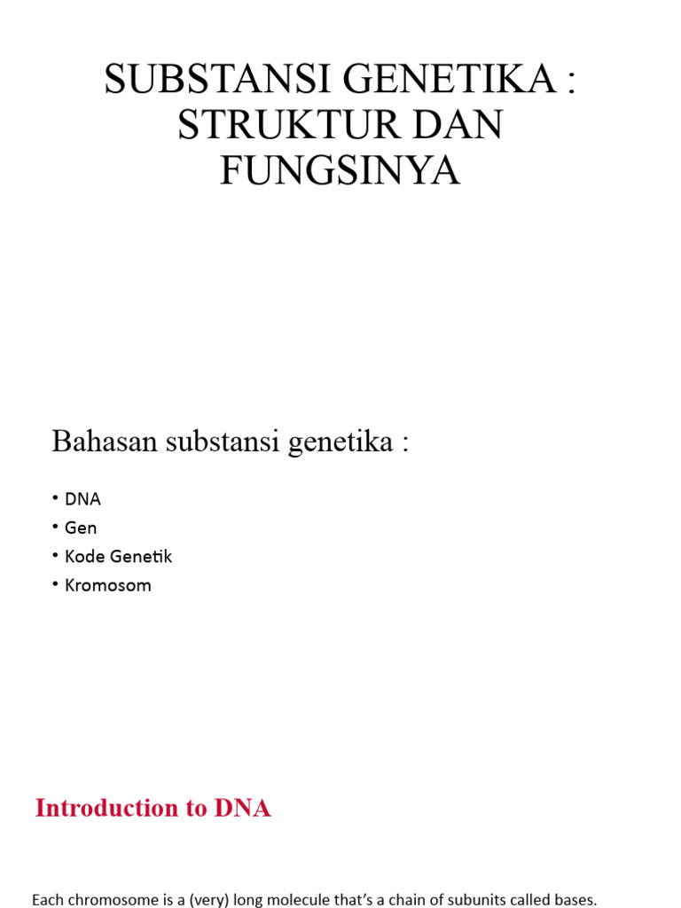 Struktur dan Fungsi Substansi Genetika | PDF | Genetic Code | Dna
