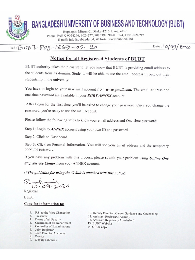 Notice For Students Email | PDF
