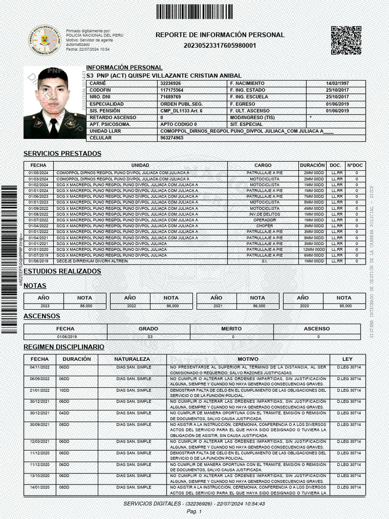 Reporte de Información Personal 20230523317605980001 | PDF