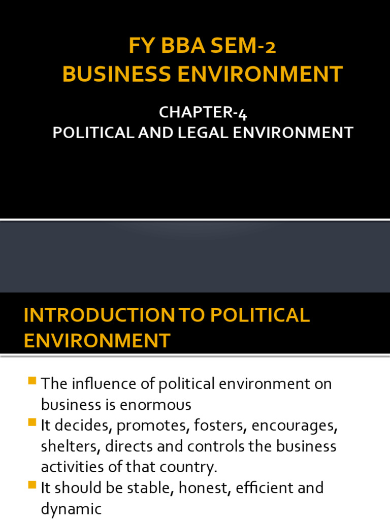 Political & Legal Environment Guide | PDF | Price Controls | Prices