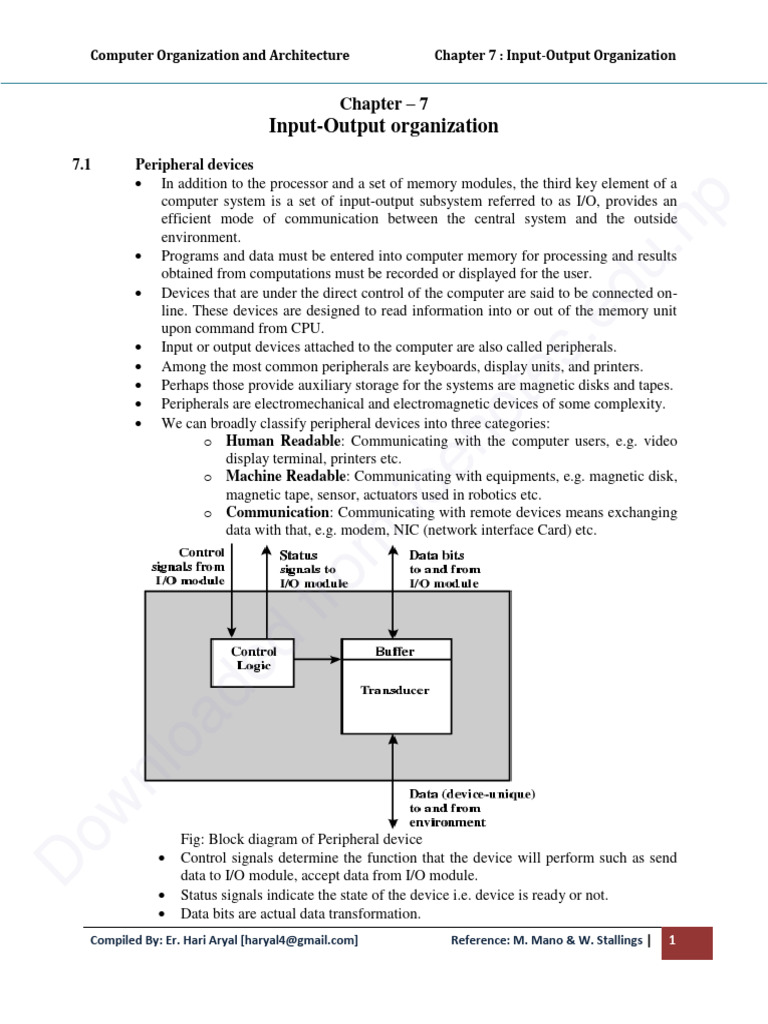 Input-Output Organization | PDF | Input/Output | Central Processing Unit