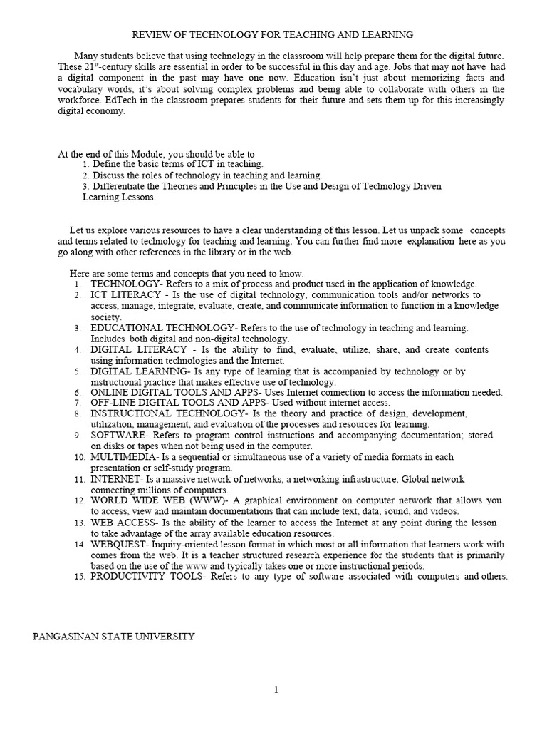 TTL EG Module 1 (Intersem) | PDF | Educational Technology | Learning