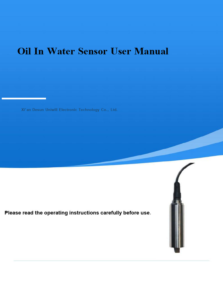 Oil in Water User Manual | PDF | Fluorescence | Ultraviolet
