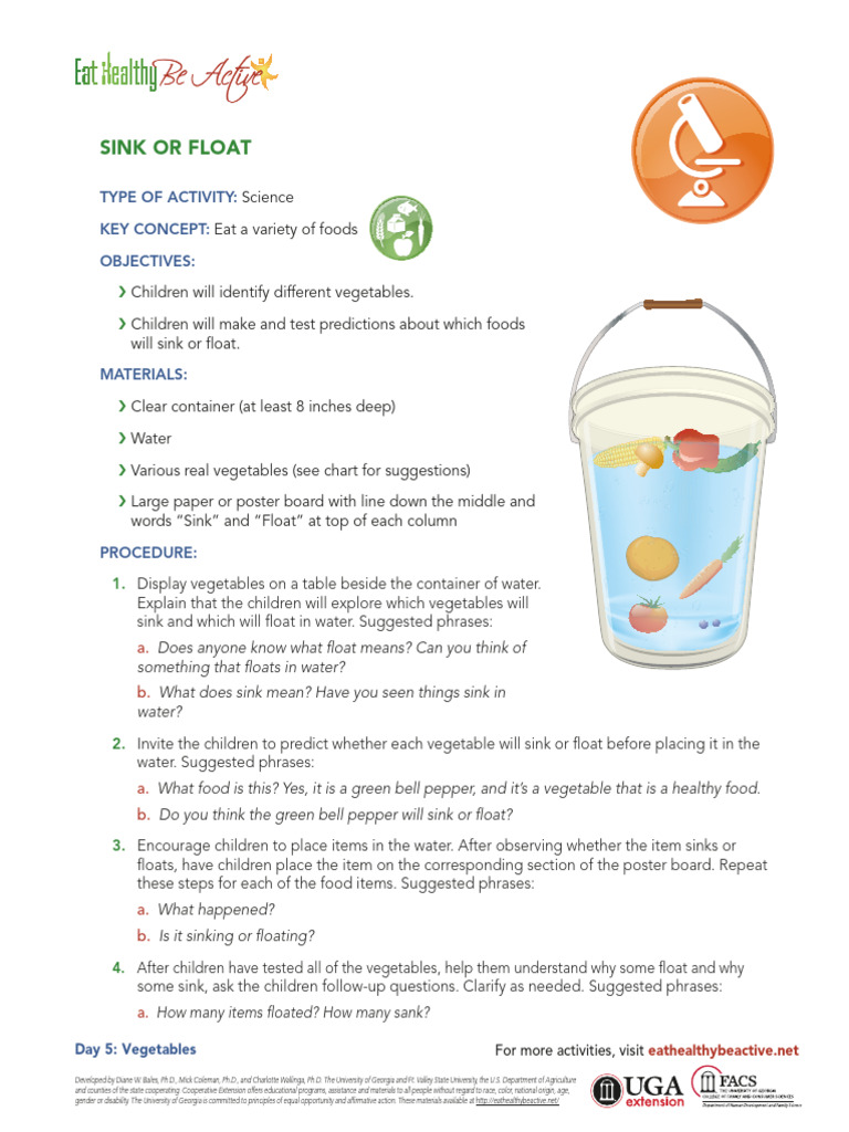 Sink or Float | PDF | Fruit | Vegetables
