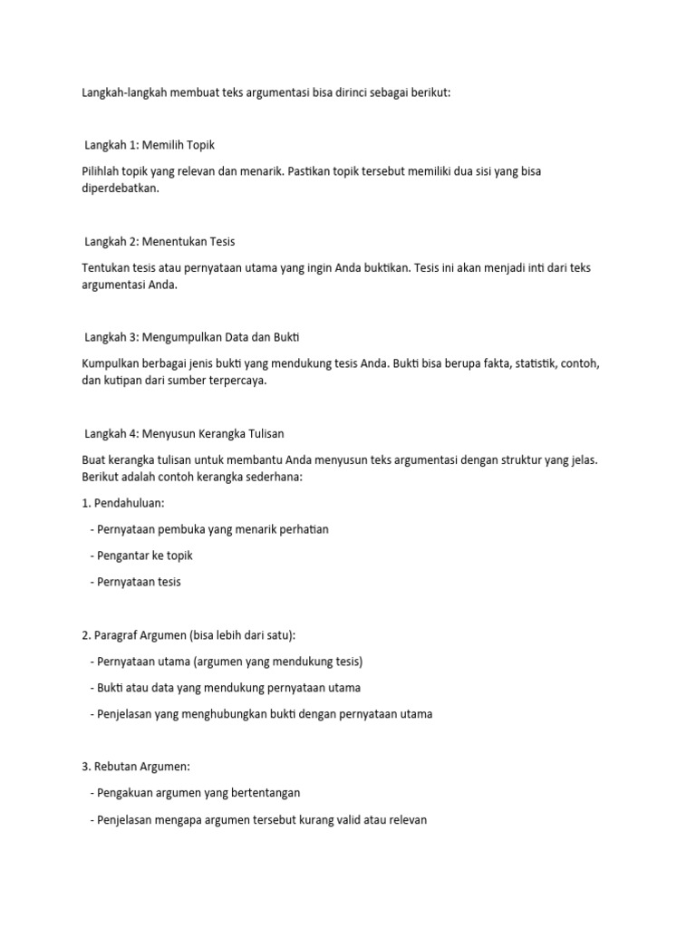 Langkah Membuat Teks Argumentasi | PDF | Karier & Perkembangan