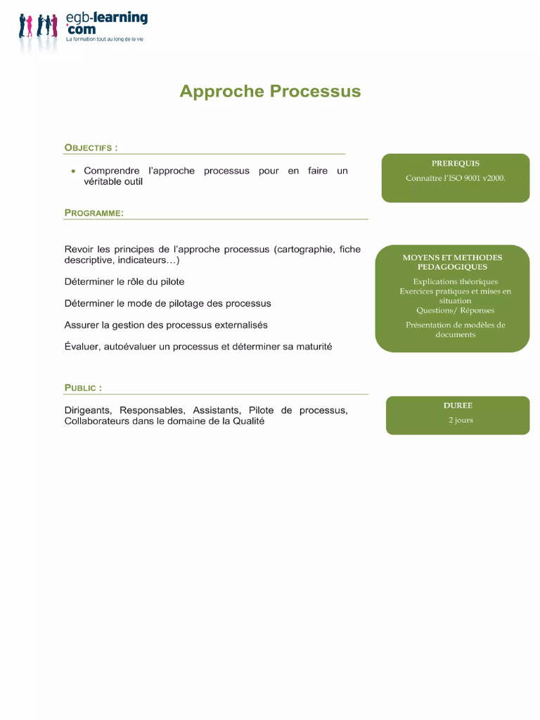 Approche Processus | PDF