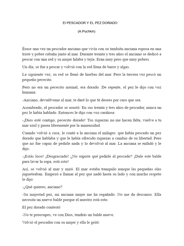 El Pescador y El Pez Dorado | PDF