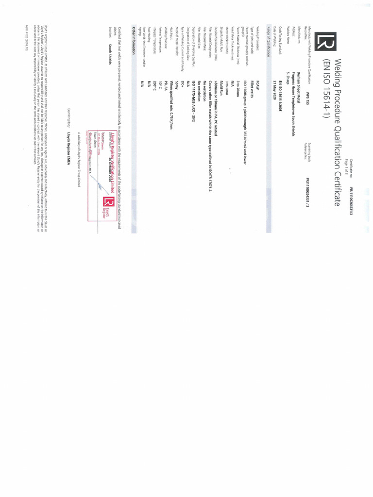 WPQR 155 15614-1 | PDF