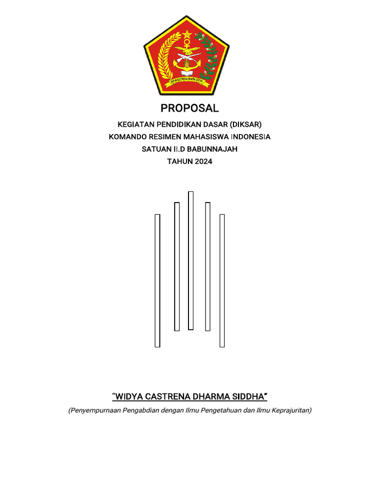 Pendidikan Dasar Resimen Mahasiswa 2024 | PDF