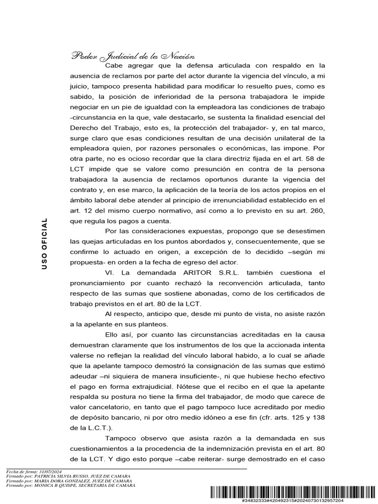 Fallo (2) - 11 | PDF | Derecho laboral | Justicia