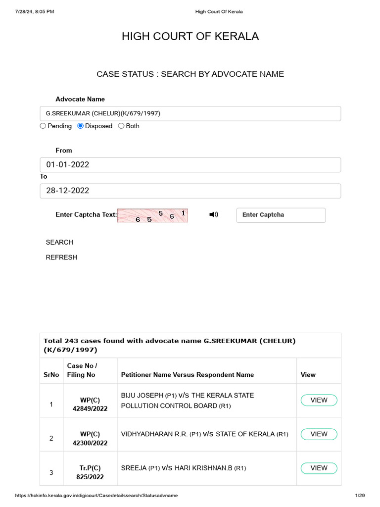 High Court of Kerala-Unreported G.S Chelur - 2 | PDF | Kerala