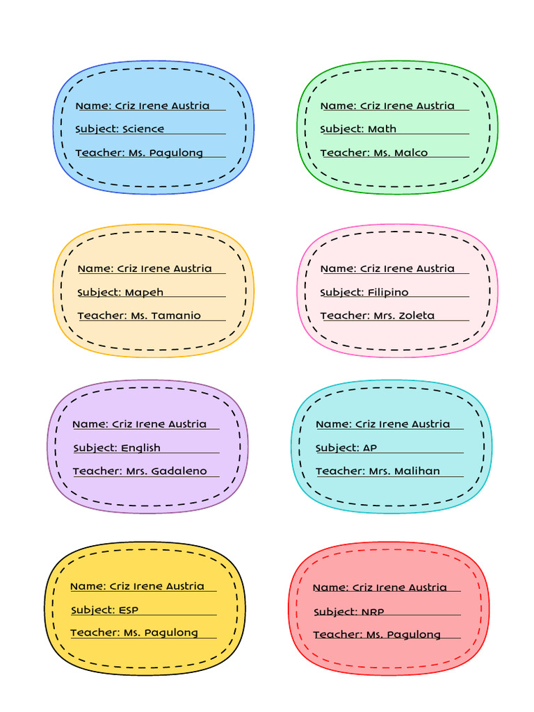 Back To School Labels A4 Book Stickers | PDF | Language Arts ...