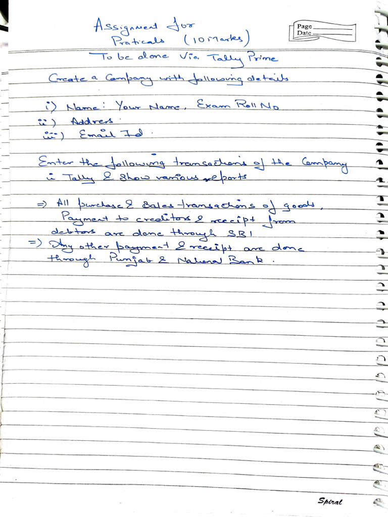 Practical Assignment For Tally | PDF