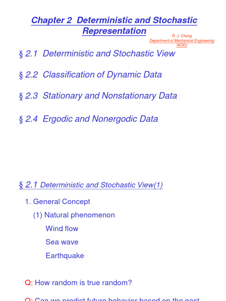 Deterministic vs. Stochastic Data Analysis | PDF | Stationary Process ...