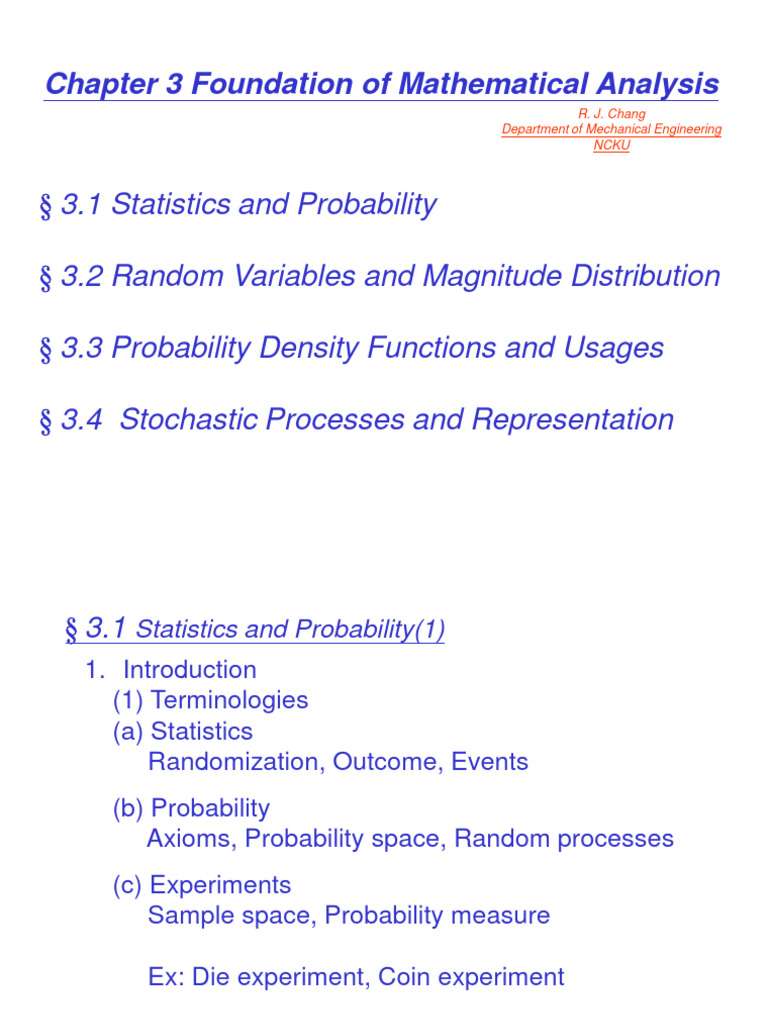Chapter3 Foundation of Math | PDF | Probability Distribution | Random Variable