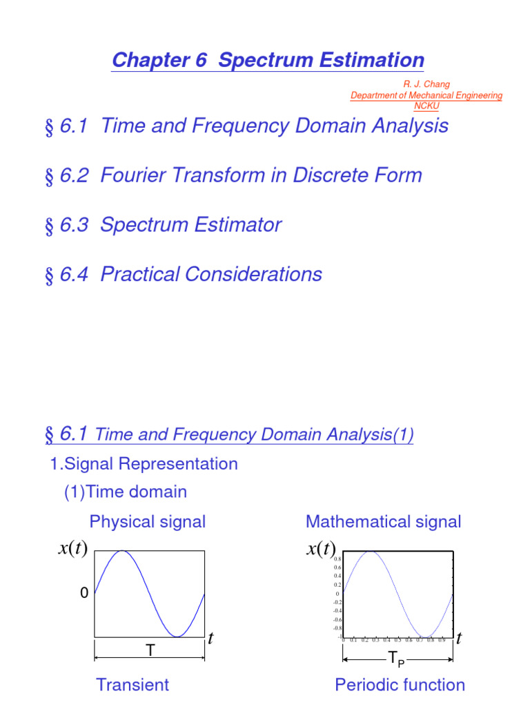 Chapter6 Spectrum | PDF | Spectral Density | Discrete Fourier Transform