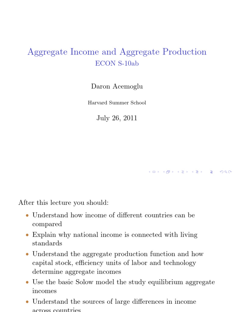 Aggregate Income and Aggregate Production | PDF | Production Function ...