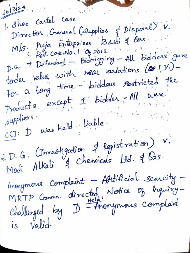 Competition Law Notes For Module 4&5 | PDF
