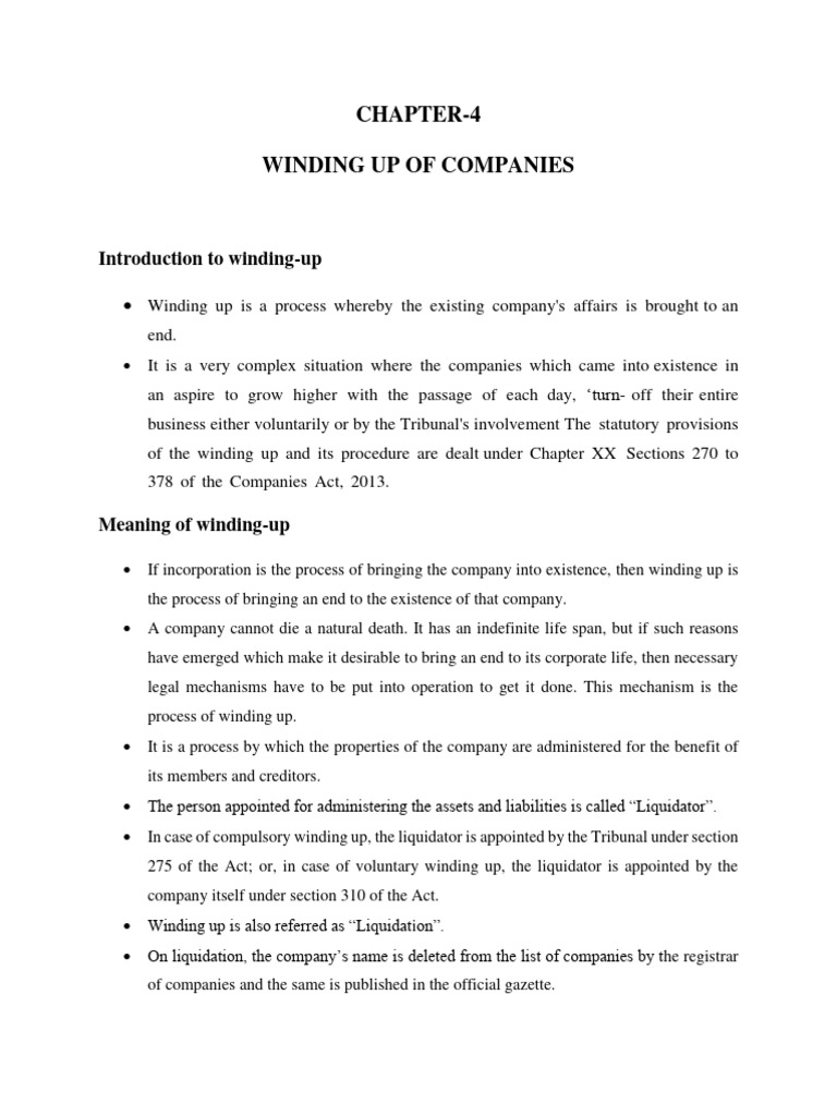 Winding Up Companies | PDF | Liquidation | Bankruptcy