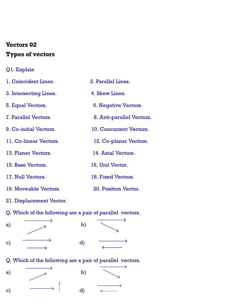 Vectors 02 Classification of Vectors | PDF | Euclidean Vector ...