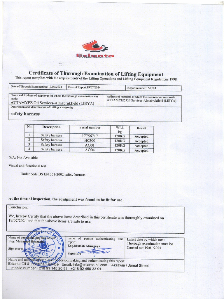 Accepted Safety Harness | PDF