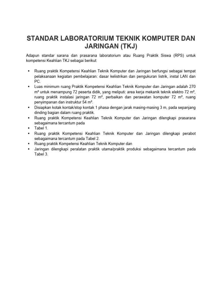 Denah Dan Tata Letak Ruang Praktik TKJ Sesuai Dengan Industri | PDF ...