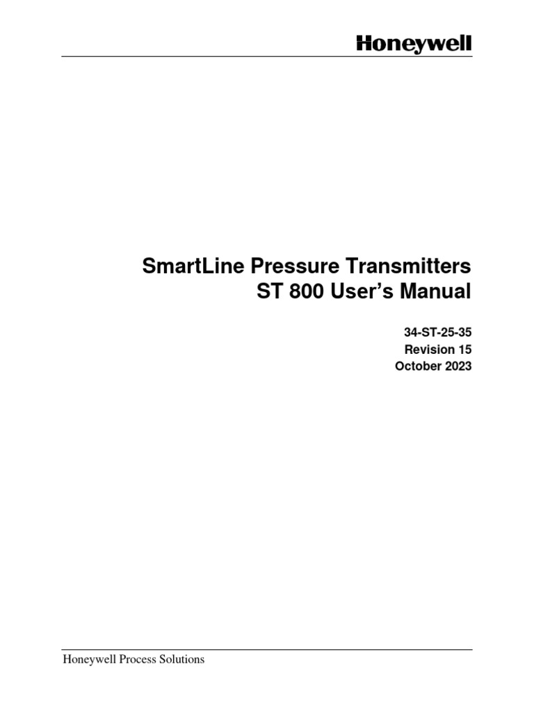 1 - PMT Hps st800 34 ST 25 35 Transmitter Manual | PDF | Pressure Measurement | Electrostatic ...