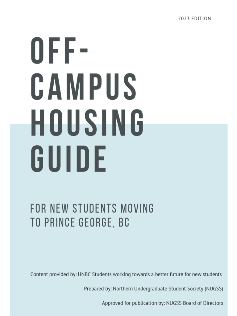 2023 Off-Campus Housing Guide for UNBC Students | PDF | Renting | Lease