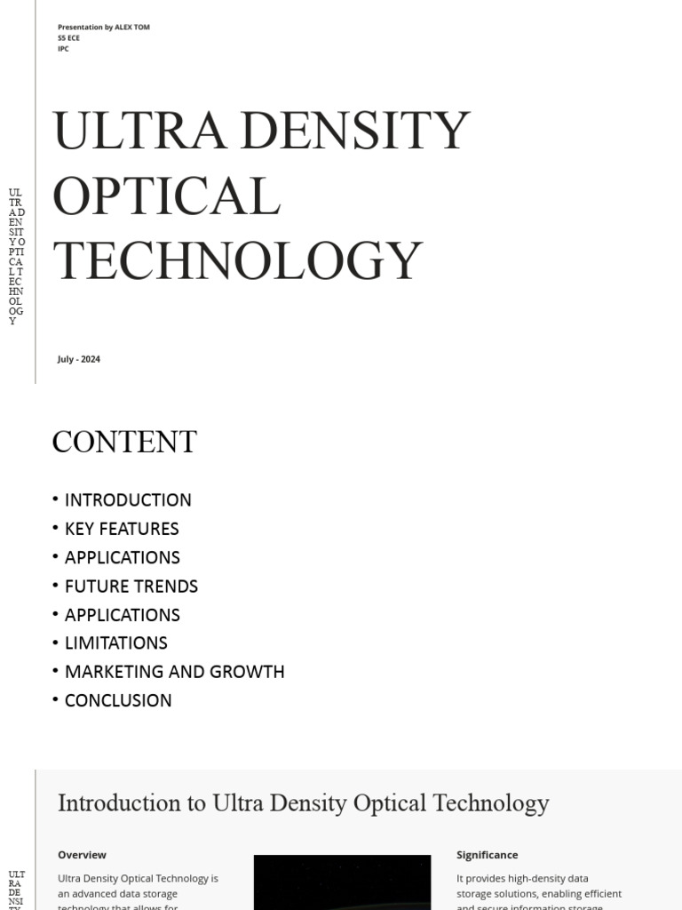 Ultra Density Optical Technology | PDF | Data | Computer Data Storage