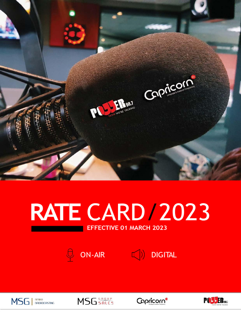 MSG Group Sales Rate Card 2023 - 2024 | PDF | Johannesburg | Websites
