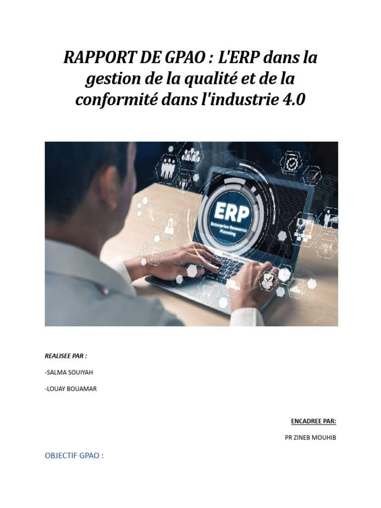 Rapport de Gpao | PDF | Progiciel de gestion intégré | Management de la ...