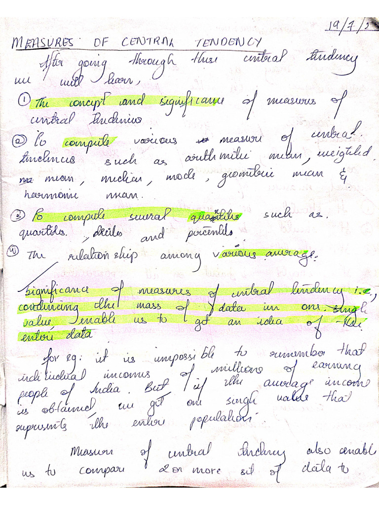 Unit1 Note Descriptive Statistics | PDF
