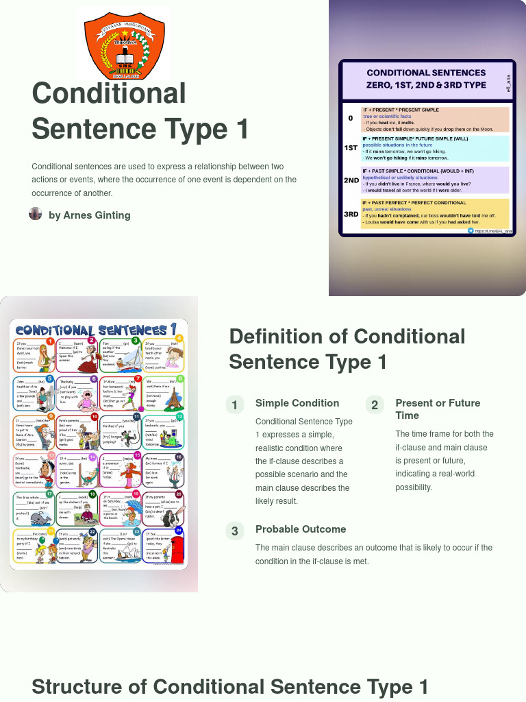 Conditional Sentence Type 1 | PDF | Linguistic Morphology | Grammar