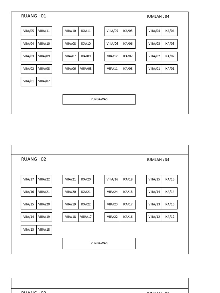 Denah Ruang Uts GNJL 1617 | PDF