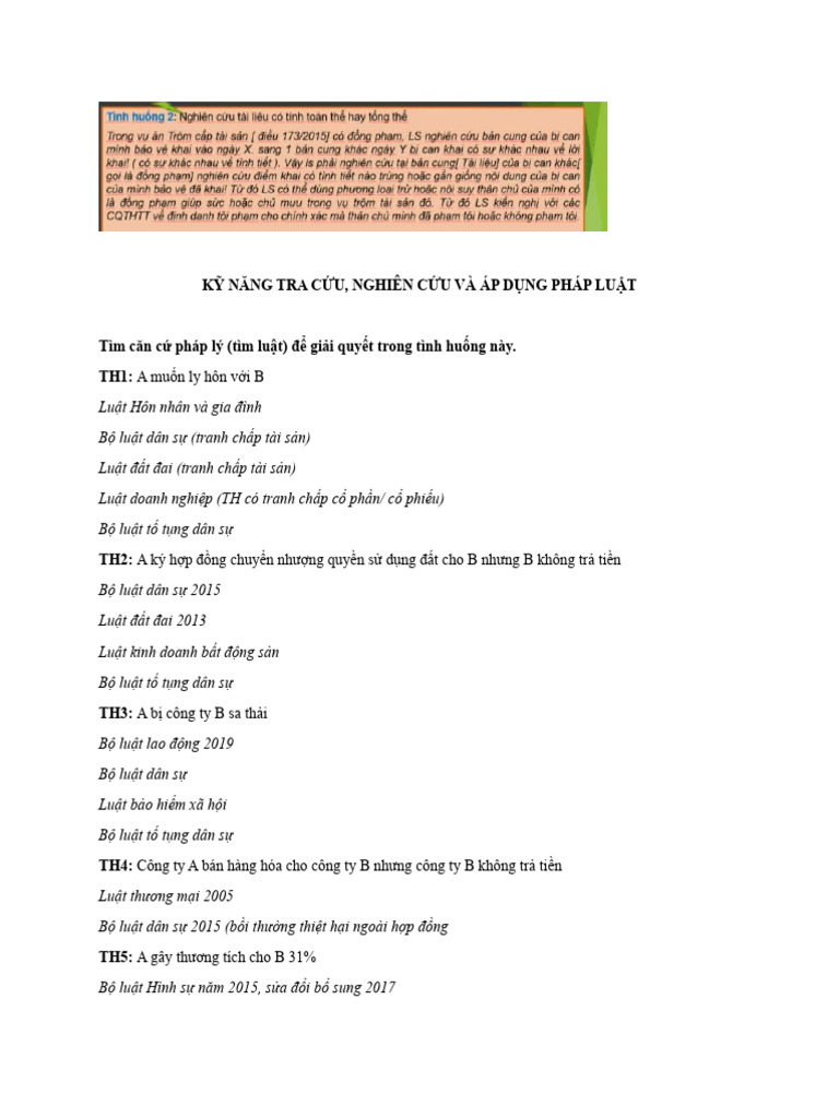 Ho So Tinh Huong | PDF