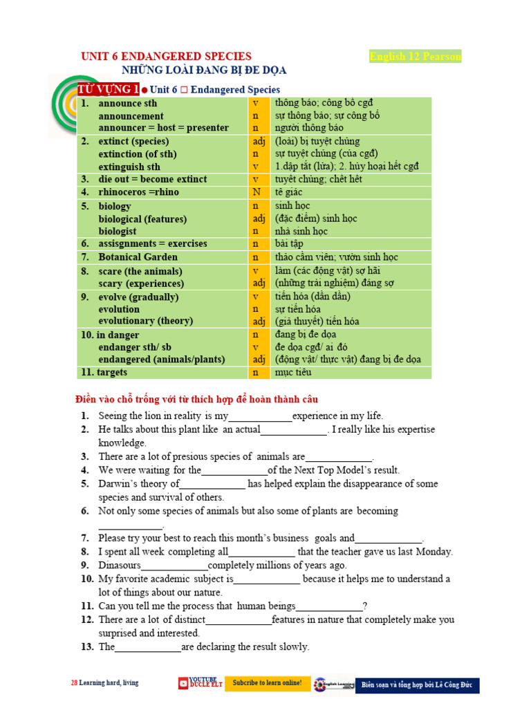 Tieng Anh 12 Sach Moifull Voca 12 File Word Dep Le Cong Duc | PDF